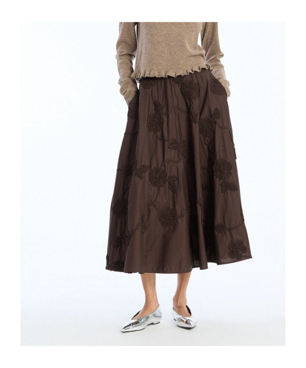 ROTATE BY BIRGER CHRISTENSEN ROTATE Floral Appliqué Maxi Skirt